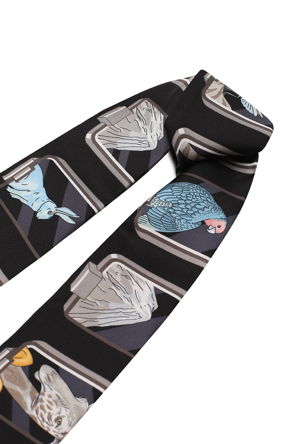 Шелковый шарф-твилли Hermes, цвет Чёрный купить на ресейл-платформе ...